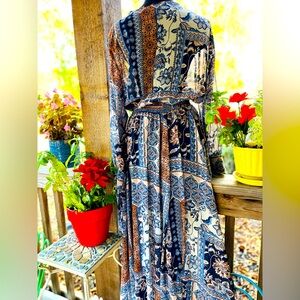Enfocus Studio | Dresses | Enfocus Woman Chiffon Blue Print Blousy ...